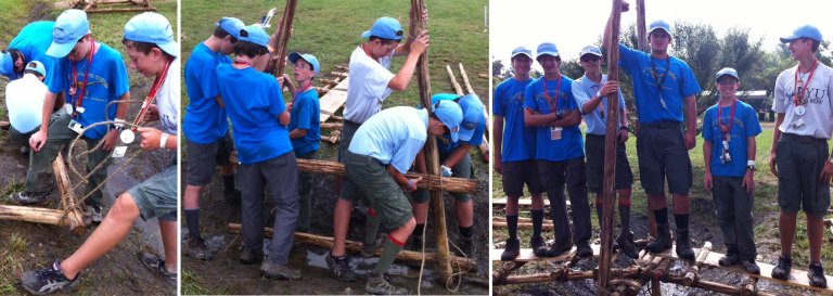 Single A-Frame Bridges at the Jamboree – SCOUT PIONEERING