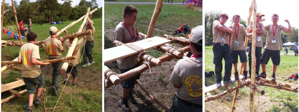 Single A-Frame Bridges at the Jamboree – SCOUT PIONEERING