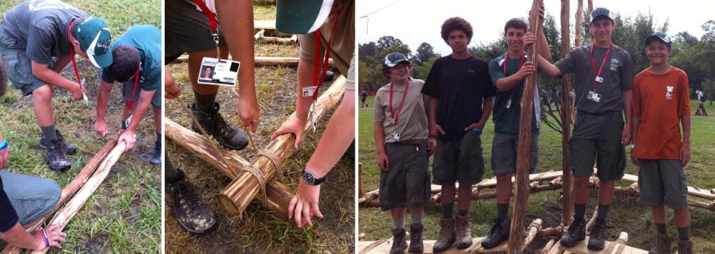 Single A-Frame Bridges at the Jamboree – SCOUT PIONEERING