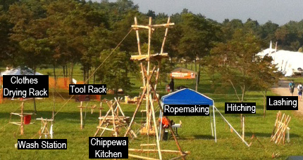 Jamboree Pioneering Area: Camp Gadgets, Rope Making & Instruction ...